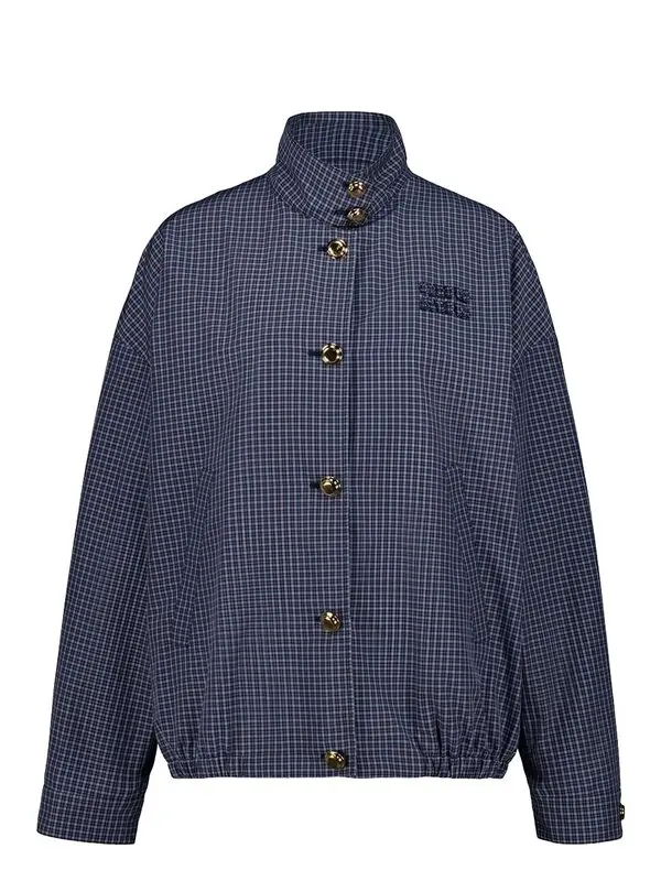 Miu Miu Checked Technical Blouson Jacket - Blue