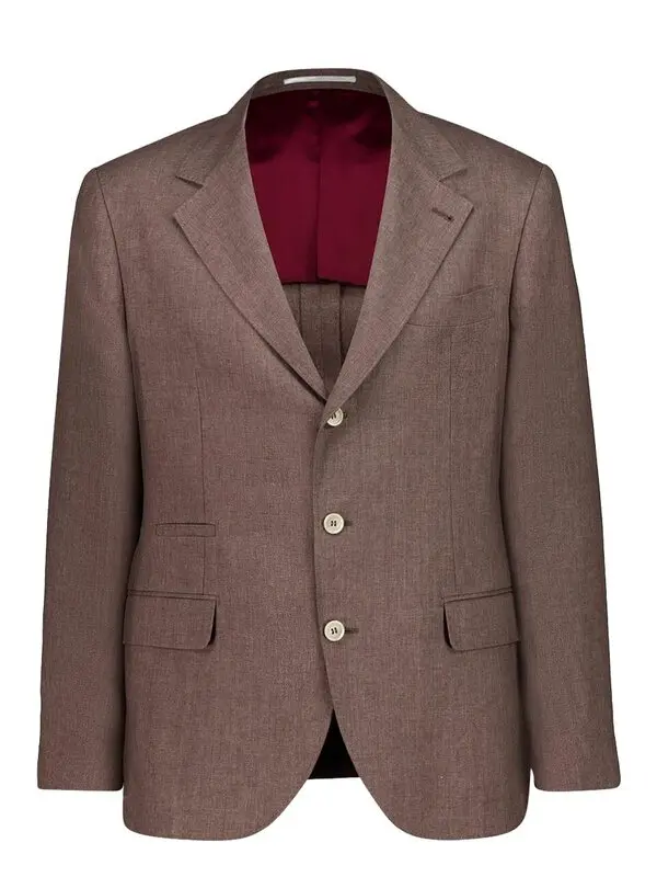 Brunello Cucinelli Nut Délavé Linen Deconstructed Blazer - Brown