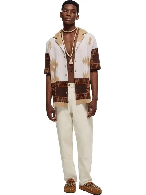 Alanui Chalk Sand Icon Piqué Cotton Shirt - Beige