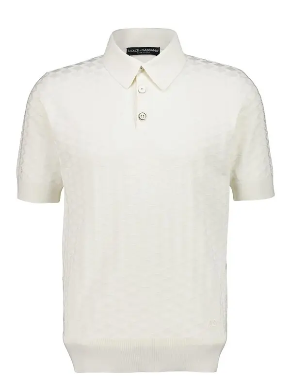 Dolce & Gabbana Natural Short-sleeve Polo Neck Jumper - White