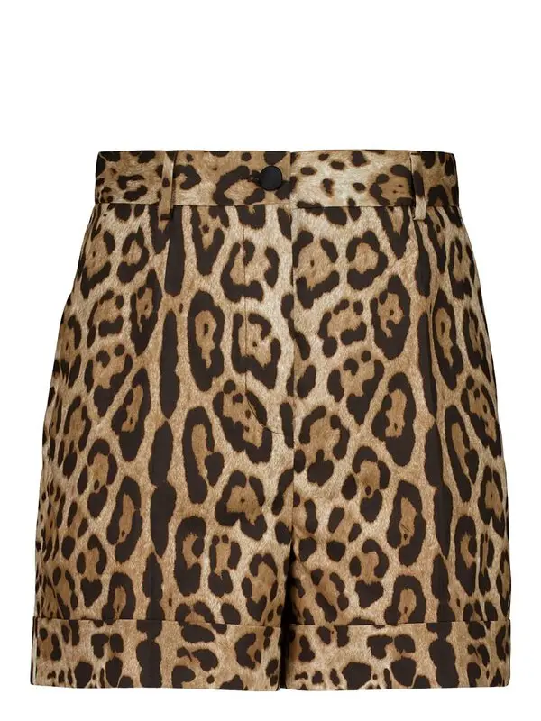 Dolce & Gabbana Leopard-print Cotton Poplin Shorts - Animal Print