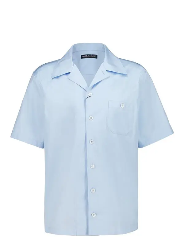 Dolce & Gabbana Light Short-sleeve Cotton Shirt - Blue