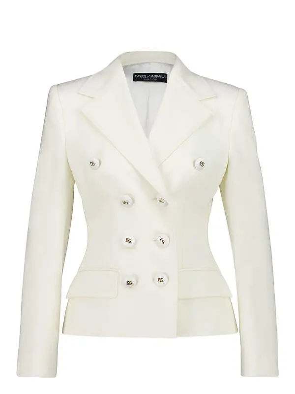 Dolce & Gabbana Double-breasted Twill Blazer - White