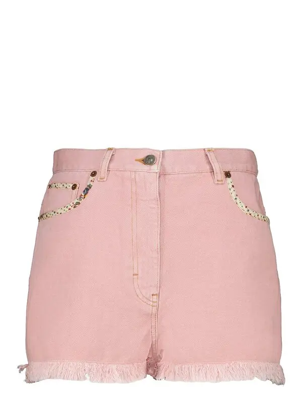 Valentino Garavani Casual Fit Denim Shorts - Pink