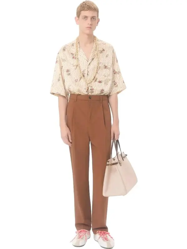 Valentino Garavani Cotton Gabardine Chino Pants - Brown