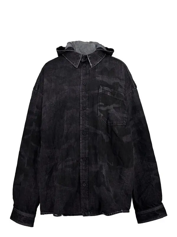 Balenciaga Cotton Shirt Parka - Black