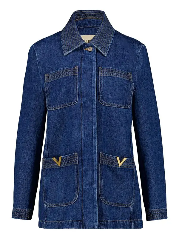 Valentino Garavani Medium Denim Caban Jacket - Blue