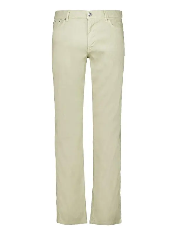 120% Lino Slim-fit Linen-blend 5-pocket Pants - Beige