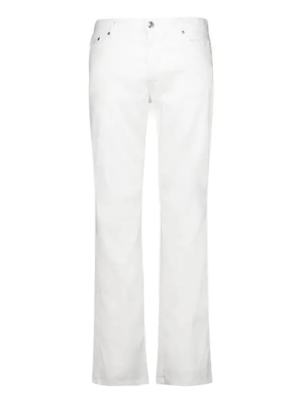 120% Lino Slim-fit Linen-blend Five-pocket Pants - White
