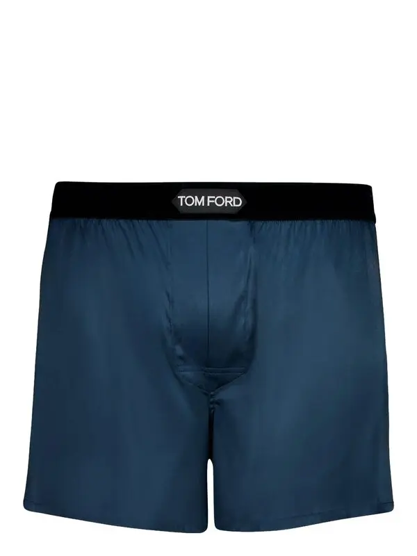 TOM FORD UNDERWEAR Silk Boxer Shorts - Blue