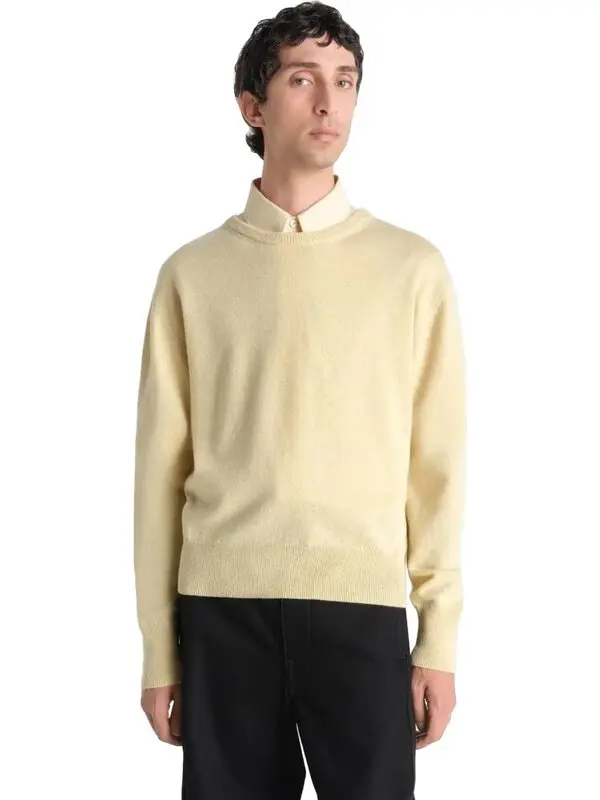 LEMAIRE Wool And Cashmere Crewneck Sweater - Yellow