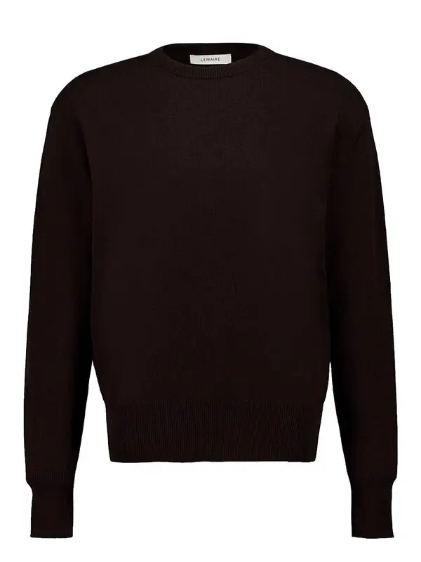 LEMAIRE Wool And Cashmere Crewneck Sweater - Brown