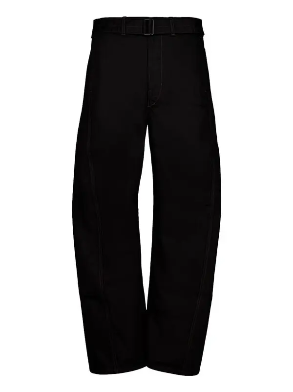 LEMAIRE Twisted Belted Denim Pants - Black