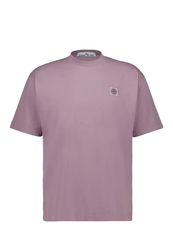 Stone Island Gray Organic Cotton T-shirt - Purple
