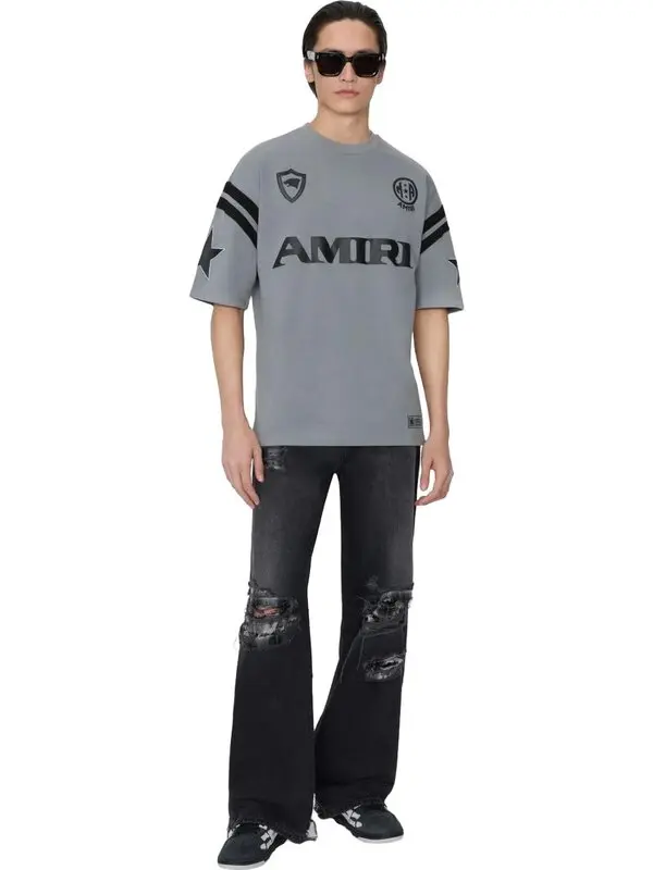 Amiri Flannel Repair Baggy Jeans - Black