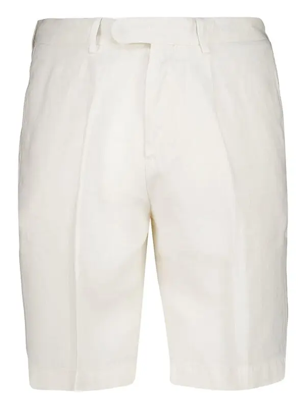 Boglioli Linen Pleated Shorts - White