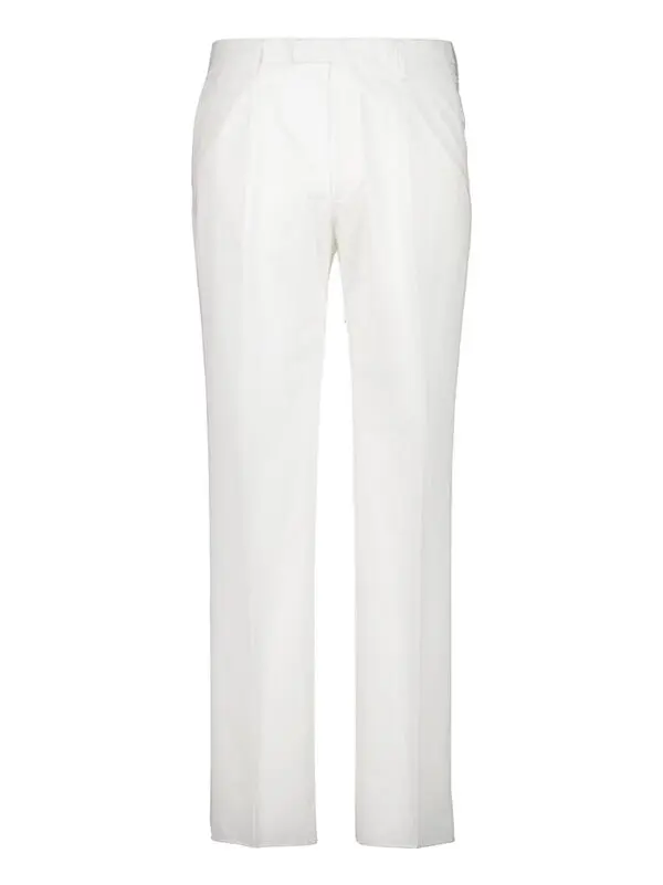 Boglioli Cotton Straight Fit Trousers - White