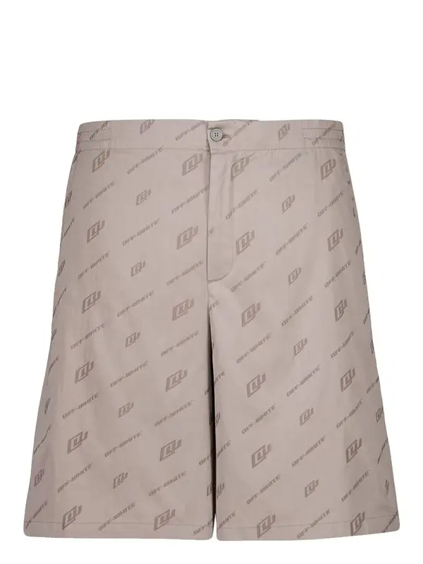 Off-White Jacquard Bowling Shorts - Beige