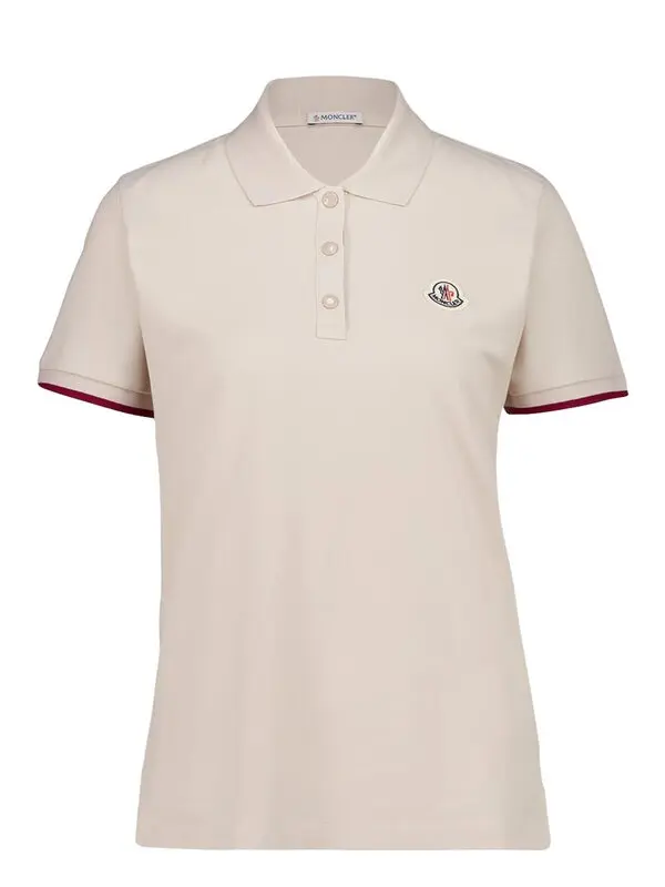 Moncler Cotton Piquet Polo Shirt - Beige