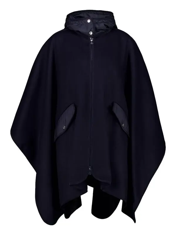 Moncler Wool Cape - Blue