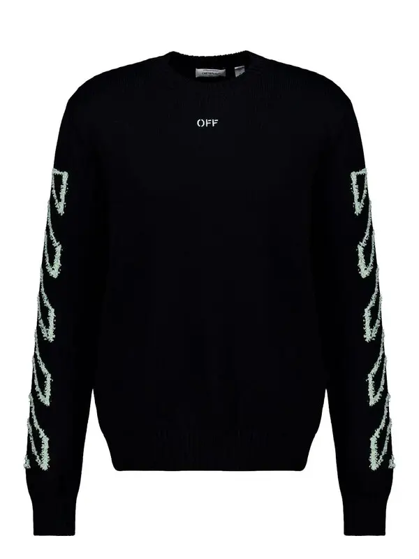 Off-White Diag Outline Knit Jumper - Black