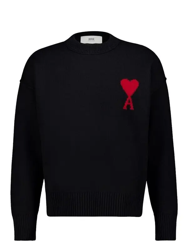 Ami De Coeur Wool Sweater - Black