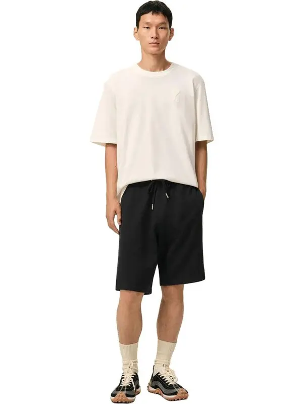 AMI Paris De Coeur Cotton Shorts - Black