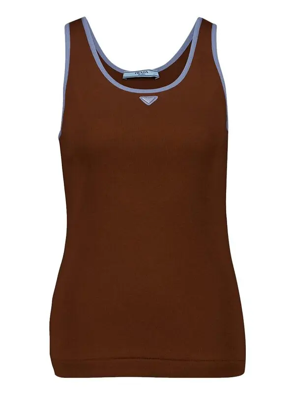 Prada Cotton Jersey Tank Top - Brown