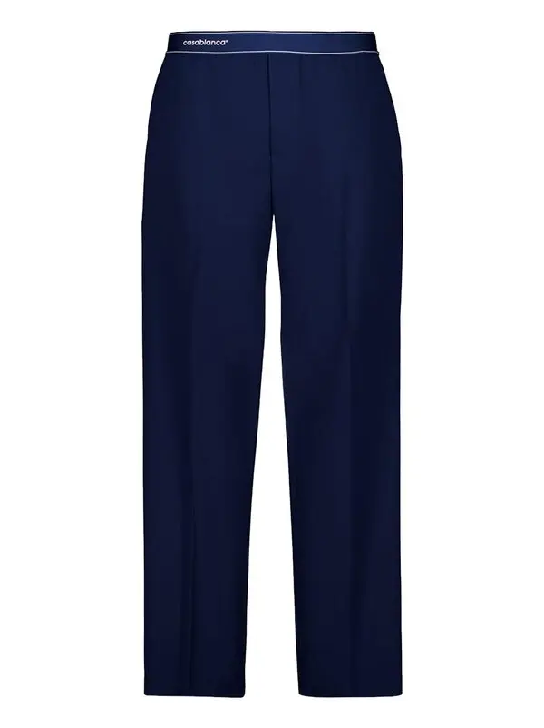 Casablanca Sports Trousers In Virgin Wool - Blue