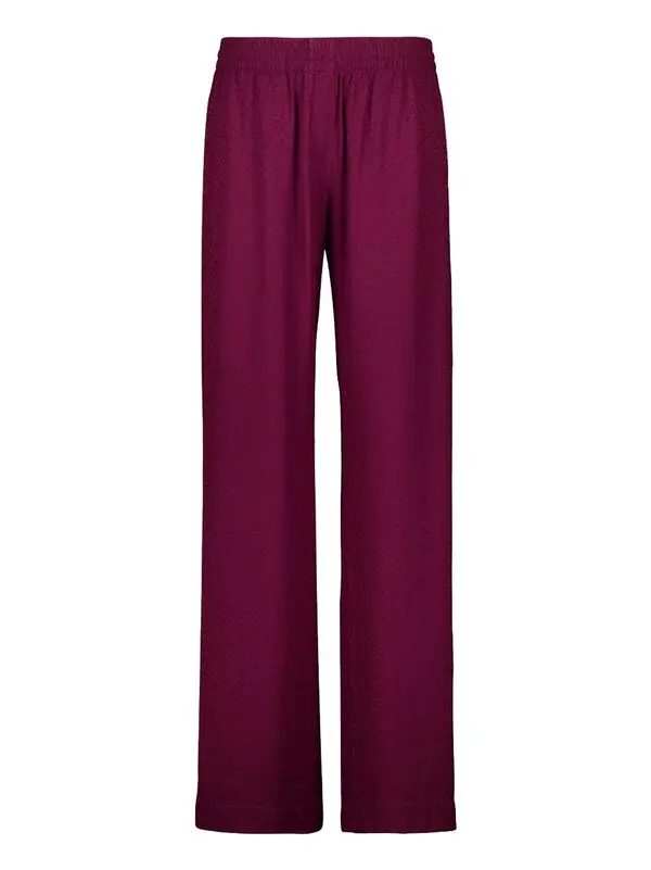 Casablanca Monogram Silk Lounge Trousers - Burgundy