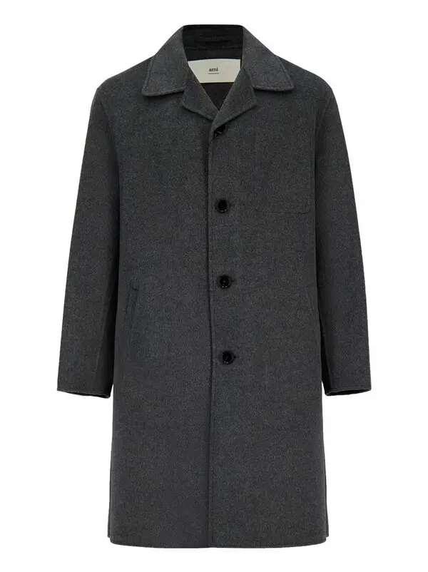 Ami Wool-cashmere Blend Four-button Coat - Grey