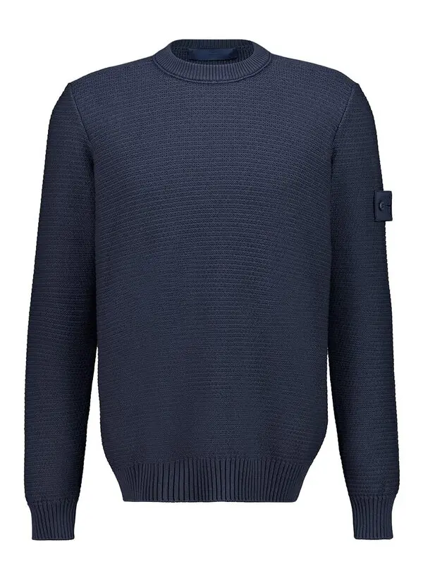 Stone Island Cotton And Cashmere Crewneck Jumper - Blue