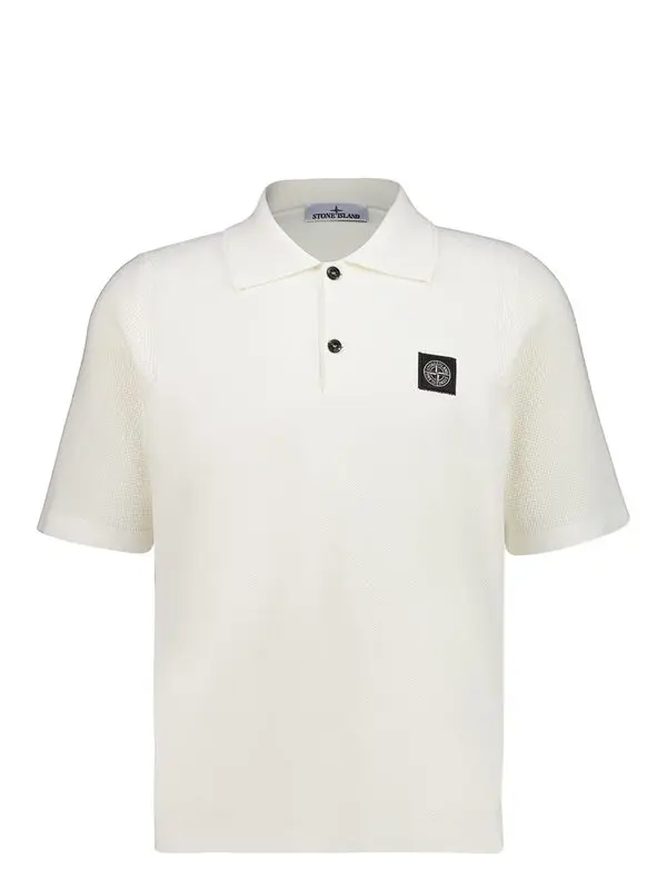 Stone Island Ivory Micro Stitch Soft Organic Cotton Polo - Cream