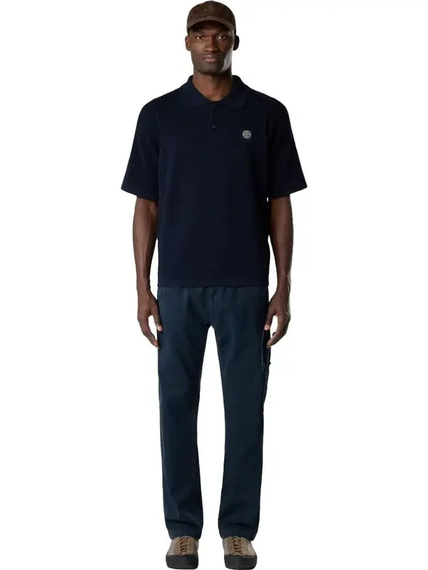 Stone Island Navy Micro Stitch Soft Organic Cotton Polo - Blue