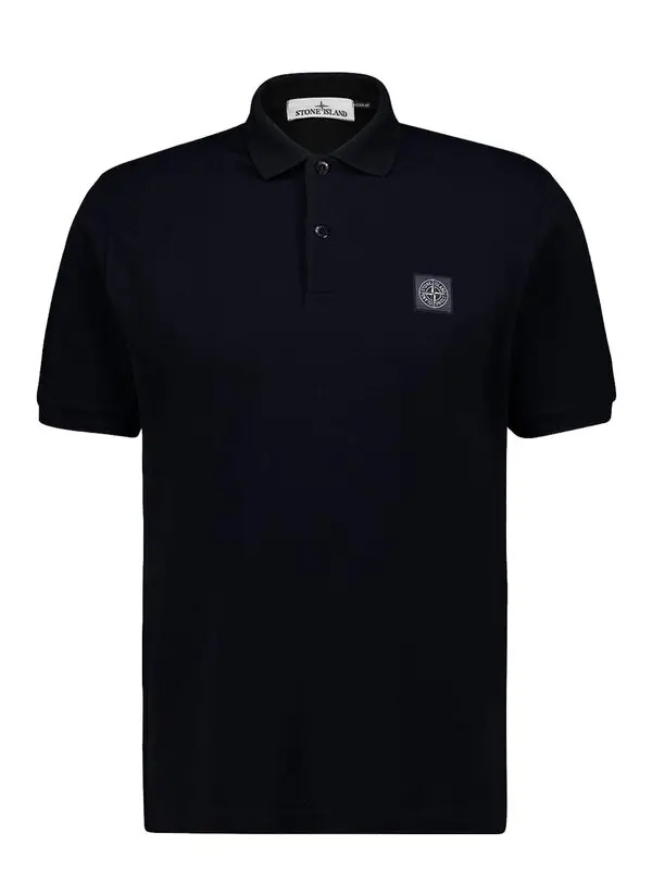 Stone Island Navy 50/2 Organic Cotton Piqué Polo - Blue