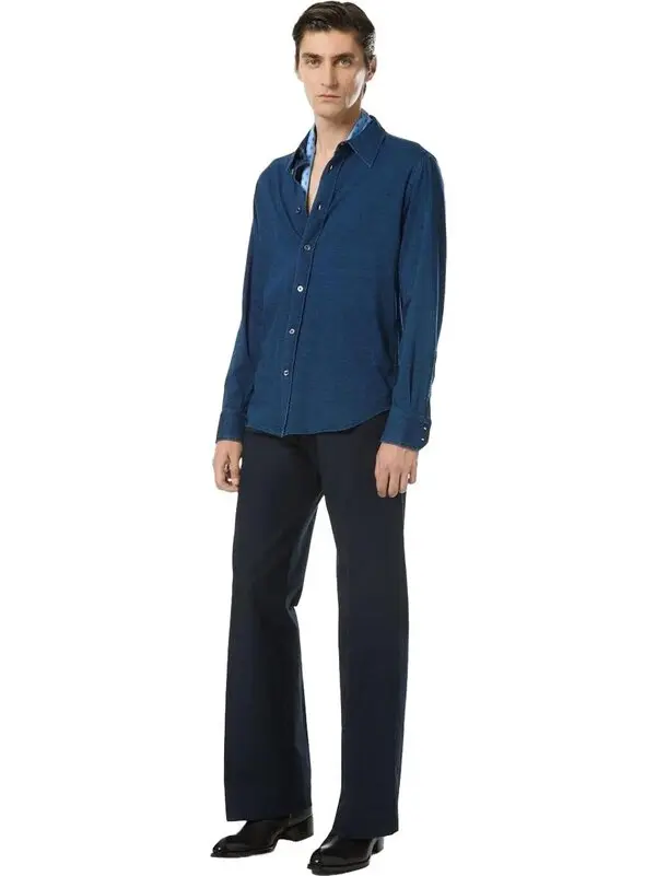 TOM FORD Midnight Cotton Indigo Shirt - Blue