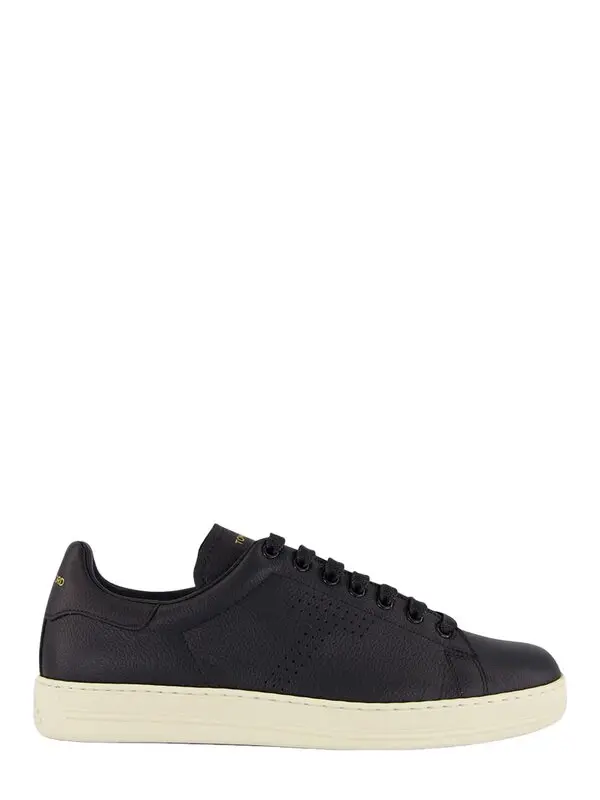 TOM FORD Grain Leather Warwick Sneaker - Black