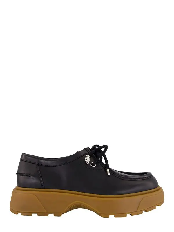 Alexander McQueen Rover Leather Lug Sole Shoes - Black