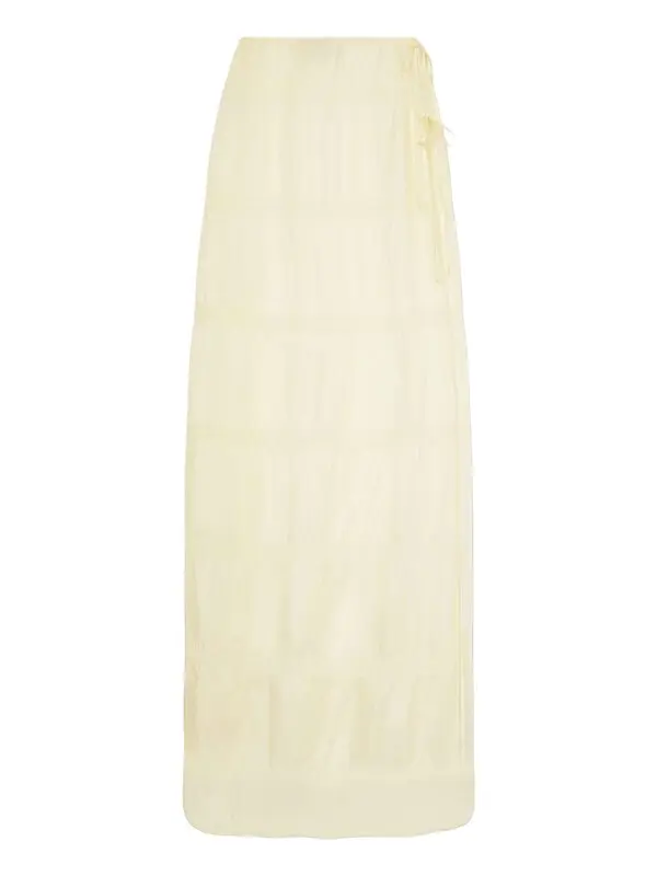 Kiki De Montparnasse Smocked Silk-blend Maxi Skirt - Yellow