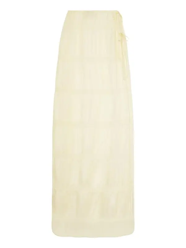 Kiki De Montparnasse Smocked Silk-blend Maxi Skirt - Yellow
