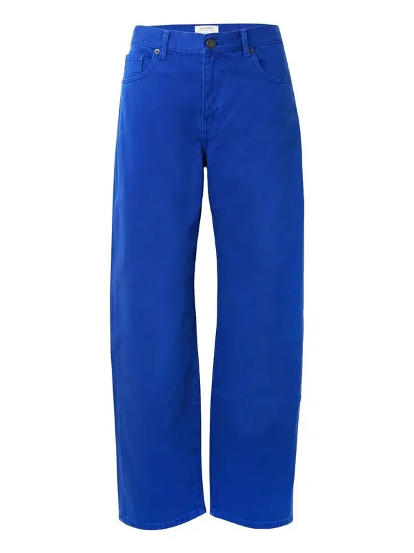 LA LIGNE Marilyn Striped Mid-rise Straight-leg Jeans - Blue