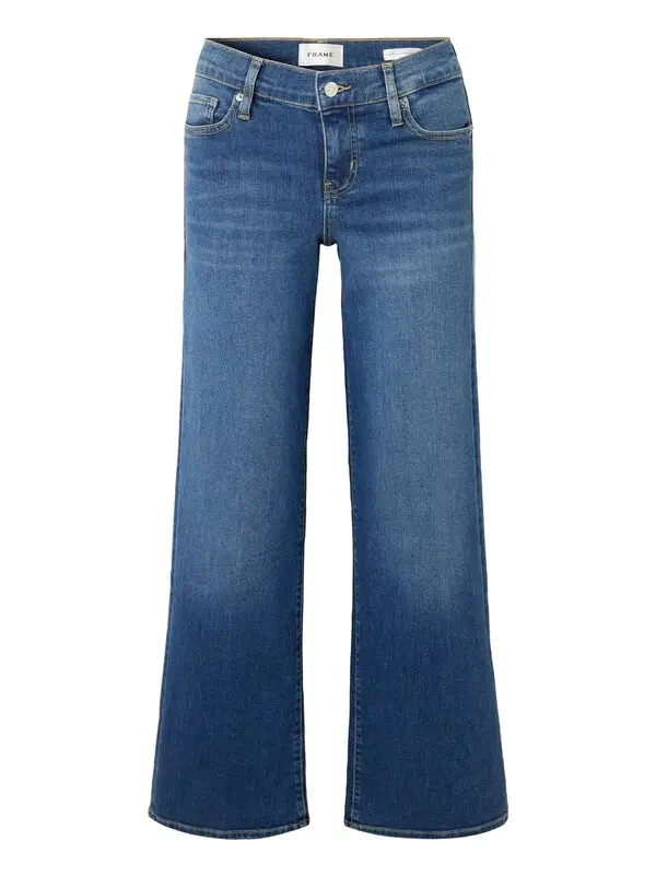 FRAME Le Slim Palazzo Low-rise Wide-leg Jeans - Mid Denim