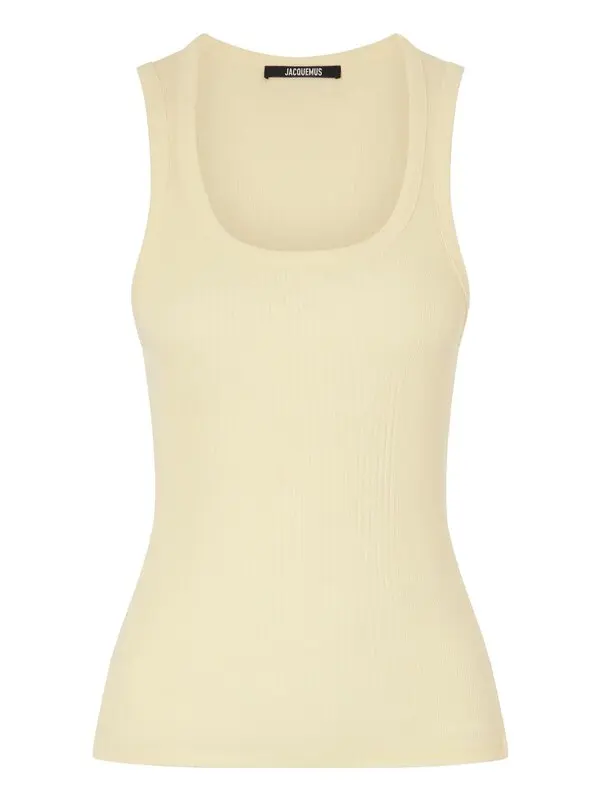 Jacquemus Ribbed Cotton-jersey Tank - Yellow