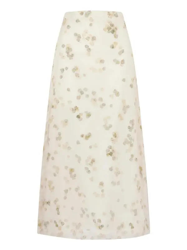 Altuzarra Linnie Printed Maxi Skirt - Ivory
