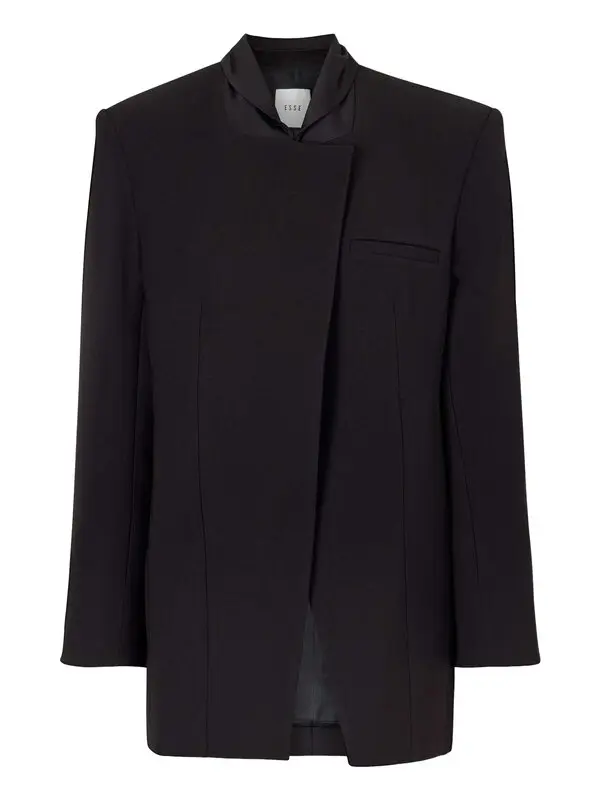 ESSE STUDIOS Portia Satin-trimmed Crepe Blazer - Black
