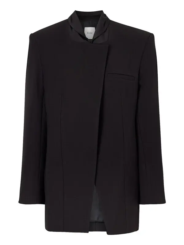 ESSE STUDIOS Portia Satin-trimmed Crepe Blazer - Black
