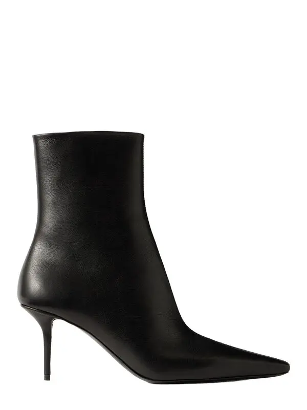 Saint Laurent Ashley Leather Ankle Boots - Black