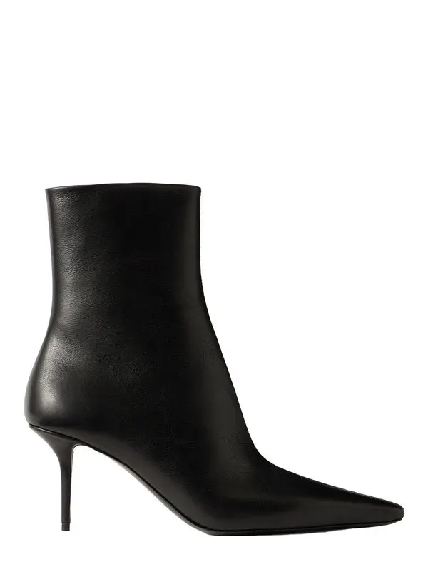 Saint Laurent Ashley Leather Ankle Boots - Black
