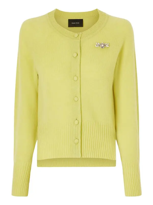 Simone Rocha Embellished Cashmere Cardigan - Green