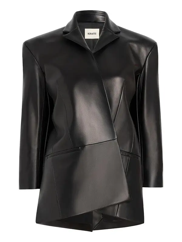 Khaite Palto Leather Jacket - Black